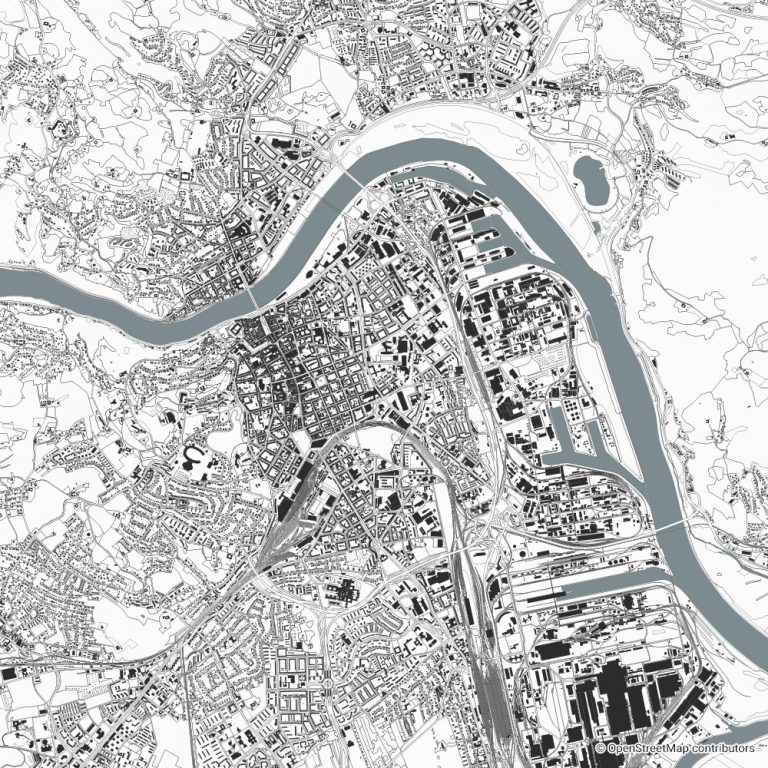 Linz Schwarzplan & Stadtplan FIGUREGROUNDS